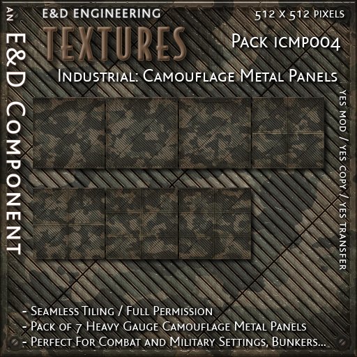 Second Life Marketplace - [ICMP004] 7 Heavy Metal Camouflage Textures ...