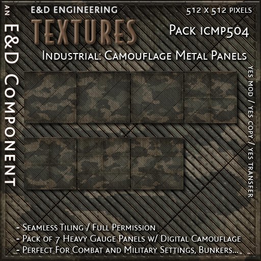 Second Life Marketplace - [ICMP504] 7 Heavy Metal Digital Camouflage ...