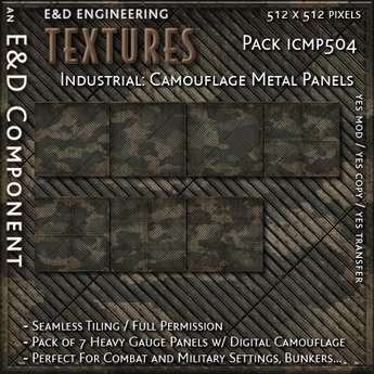 Second Life Marketplace - [ICMP504] 7 Heavy Metal Digital Camouflage ...