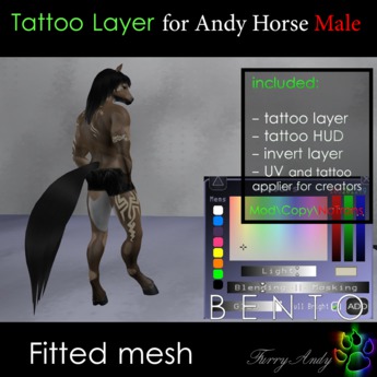 Second Life Marketplace - Furry Andy - Andy Horse - Male - Tattoo Layer