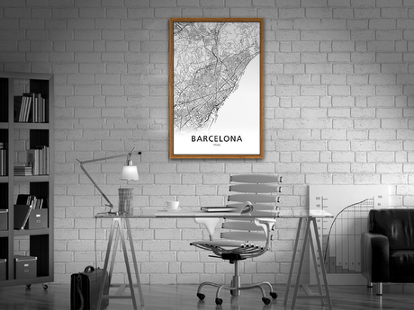 Second Life Marketplace - Barcelona | Black and White City Map Poster ...