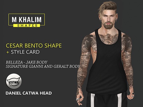 Second Life Marketplace - Cesar Bento Male Shape for Daniel Catwa Head ...