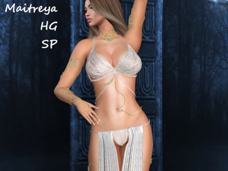 Second Life Marketplace - ~PP~ Shimmering Sheer White Harem Set- Attach To Unpack