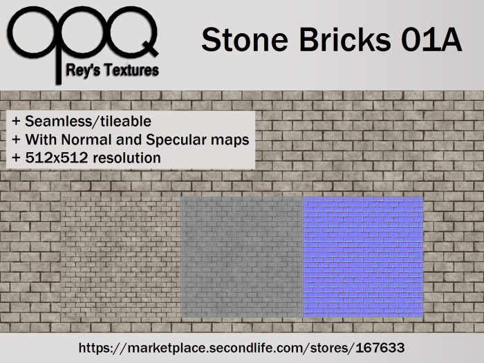 Second Life Marketplace - Rey's Stone Bricks 01A - Stone or cement ...