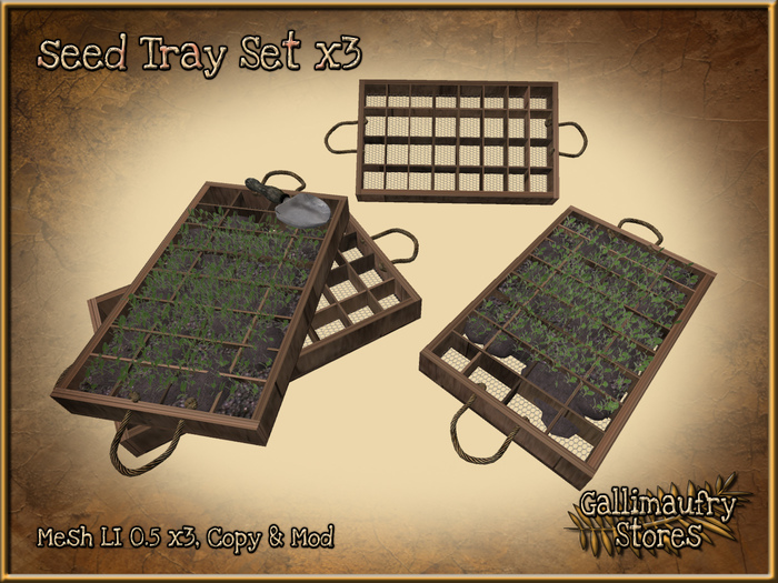 Second Life Marketplace - *GALLI* - MESH - Seed Tray Set - Garden ...