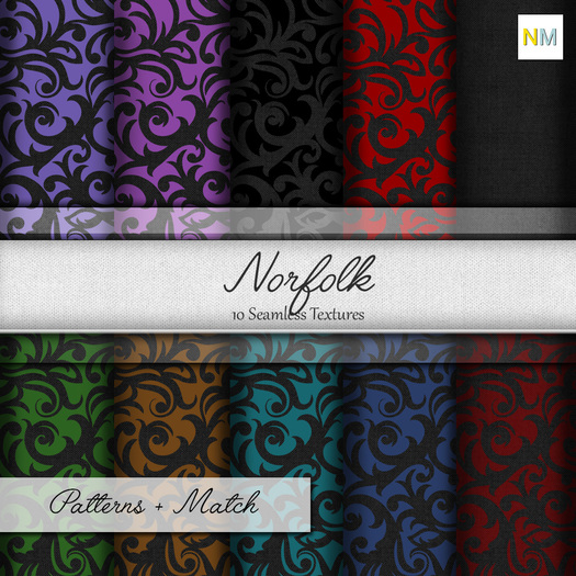 Second Life Marketplace - Norfolk Patterns + Match Kit 10 Seamless ...