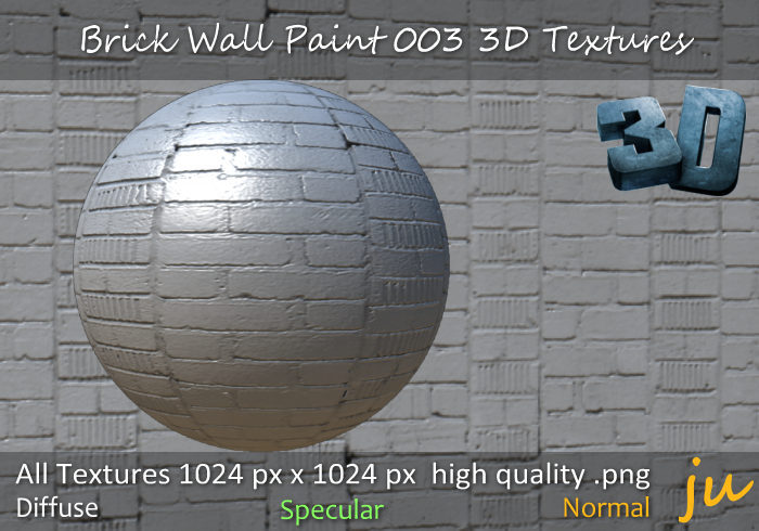 Second Life Marketplace - JU Brick Wall Paint 003 3D Textures Full Perm