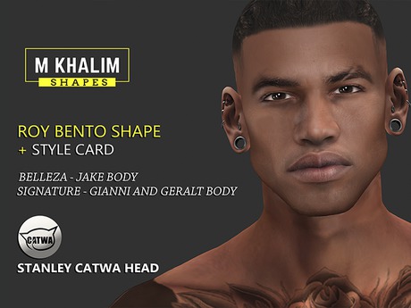 Second Life Marketplace - Roy Bento Male Shape for Stanley Catwa Head ...