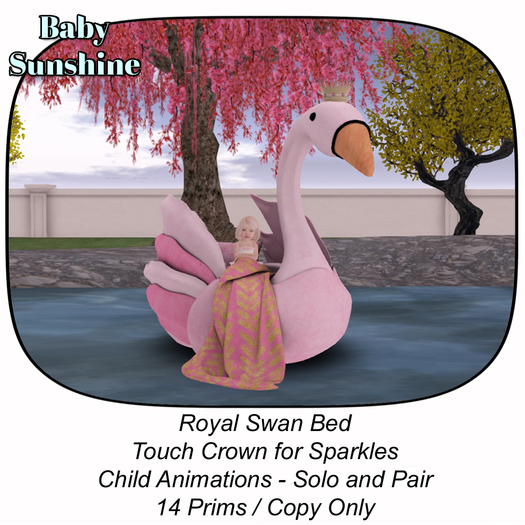 Second Life Marketplace - Swan Bed Royal Blush (ADD)