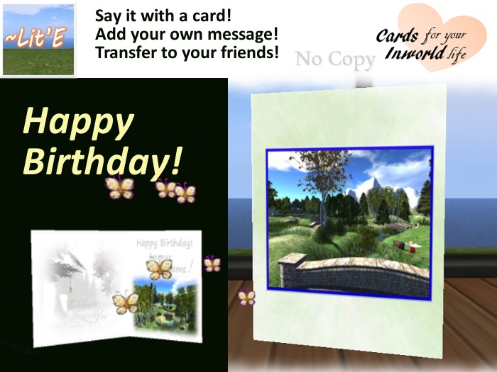 Second Life Marketplace - ~Lit'E Greeting Cards ~ 1067 ~ Hillside ...