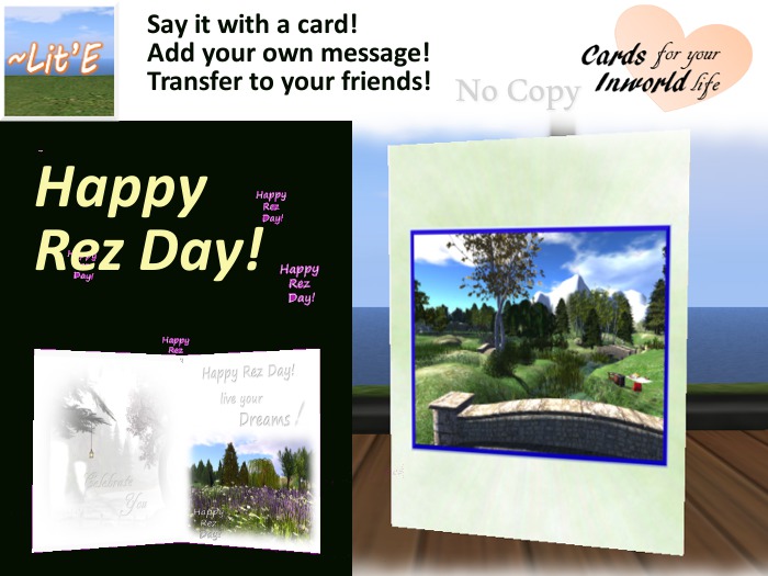 Second Life Marketplace - CARD ~ Happy Rez Day (Scenic ) ~ Hillside ...
