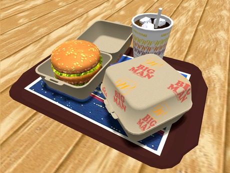 Second Life Marketplace - FULL PERMS Retro Burger Meal Set | Fast Food ...