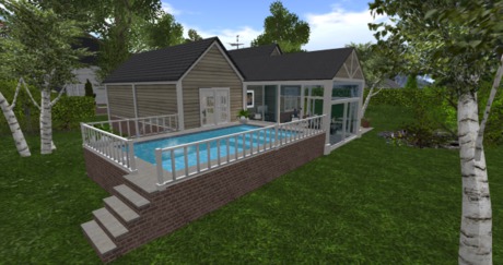 Second Life Marketplace - MB LH - Traditional - Adams HOUSE add on + Pool
