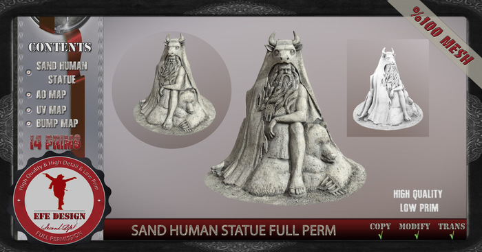 Second Life Marketplace - Sand Human Statue Full Permission Efe Design