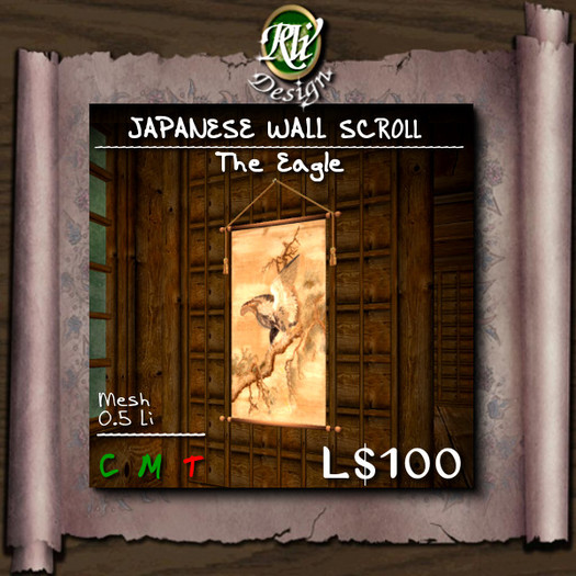 Second Life Marketplace - ** Japanese Wall Scroll - The Eagle (boxed ...
