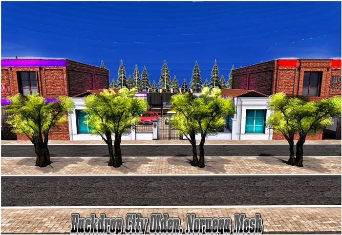 Second Life Marketplace - [PMF] Backdrop City Olden, Noruega Mesh