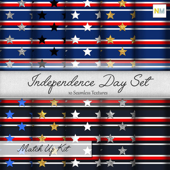 Second Life Marketplace - Independence Day Set Matchup Kit 10 Seamless ...