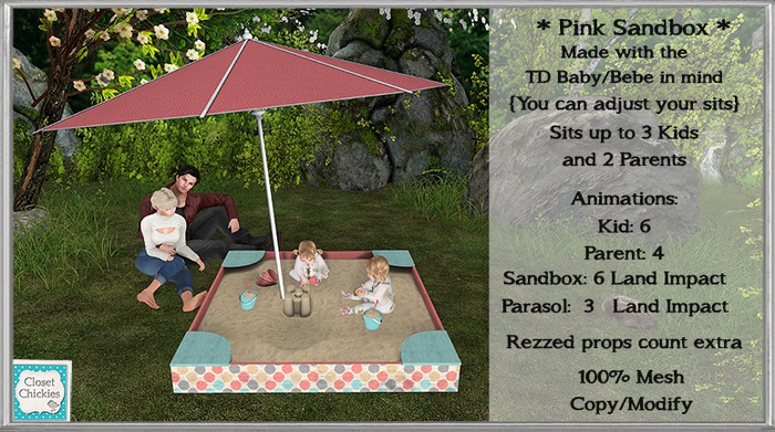 Second Life Marketplace - *CC* TD B/Bebe Pink Dots Sandbox [boxed]