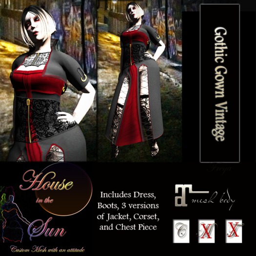 Second Life Marketplace - Gothic Gown Vintage DEMO