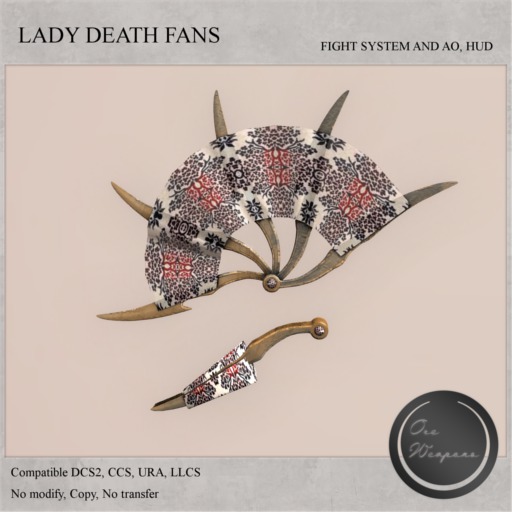 Second Life Marketplace - :: ORE Weapons:: Lady Death Fans Package (ADD ME)