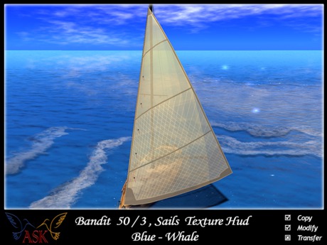 Second Life Marketplace - ASK - Bandit 50/3 - Sails Texture Hud - (Blue ...