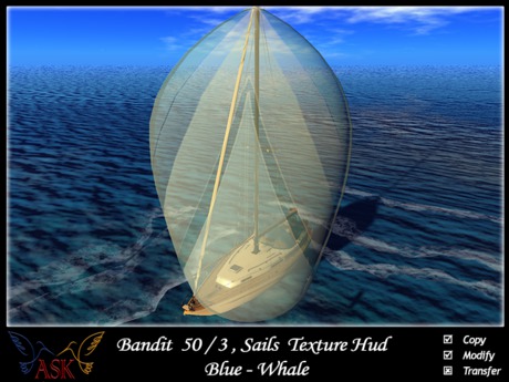 Second Life Marketplace - ASK - Bandit 50/3 - Sails Texture Hud - (Blue ...