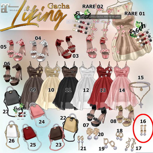 Second Life Marketplace - 16. ERSCH - Liking Gacha -LARA- Earrings