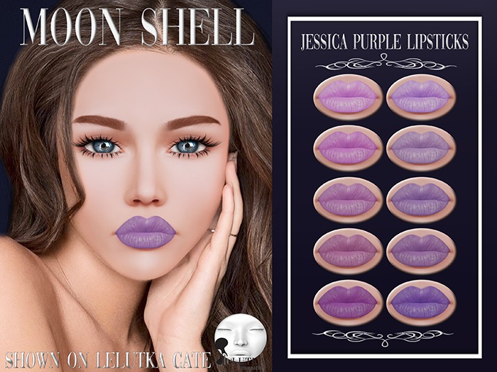 Second Life Marketplace - Moon Shell Jessica Purple Lipsticks Applier ...