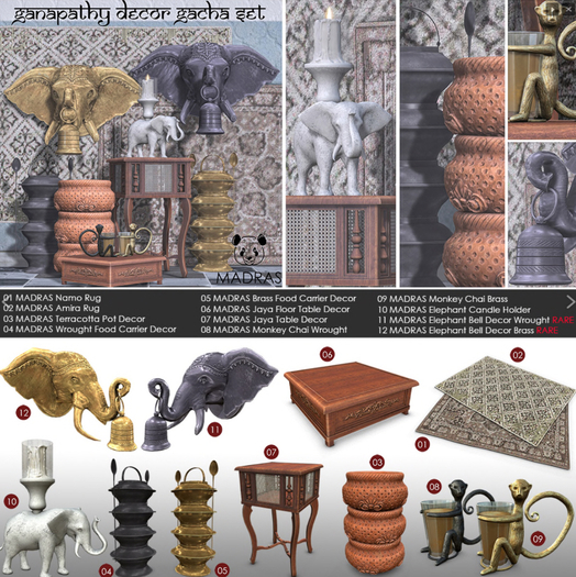 Second Life Marketplace - 04 MADRAS Wrought Food Carrier Decor