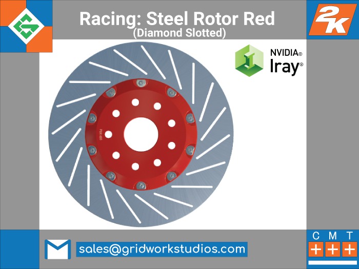 Second Life Marketplace - Racing: Rotor Steel Red(Diamond Slotted)