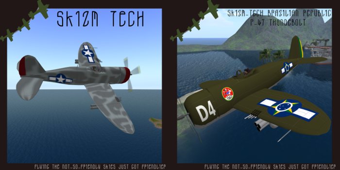 Second Life Marketplace - Skizm-Tech P-47 combo pack (US and Brazil)