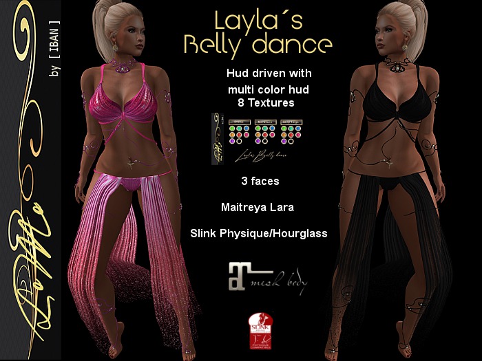 Second Life Marketplace Iban 166 Mesh Laylas Belly Dance Whud