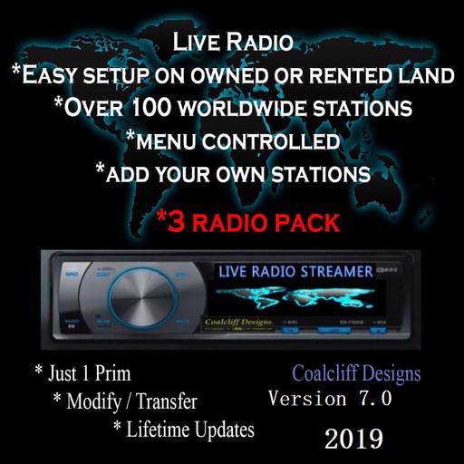 Second Life Marketplace - Live Radio Streamer Ver 7.0 Three Radios Pack