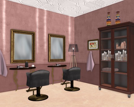 Second Life Marketplace - CEBO backdrop "HAIR SALON" boxed