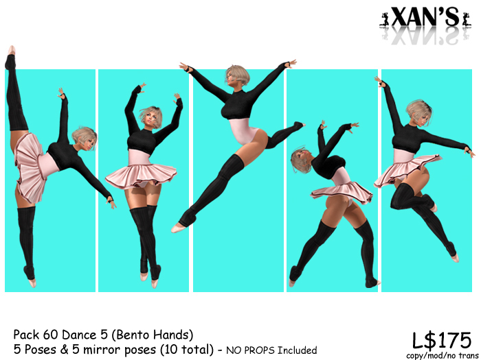 Second Life Marketplace - Xan Pose - Pack 60 - Dance 5 (Bento)