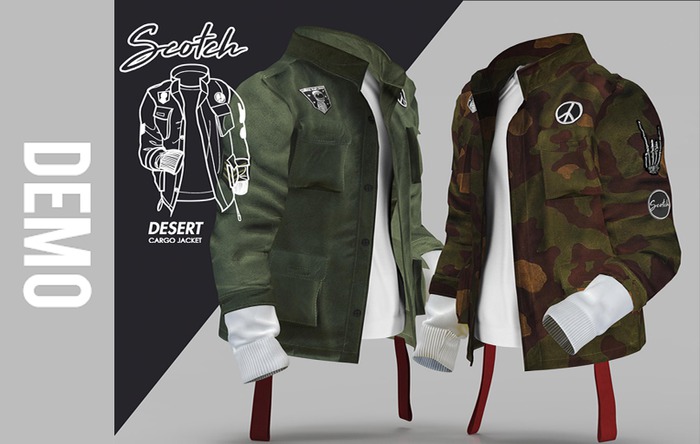 Second Life Marketplace Desert Cargo Jacket Demo