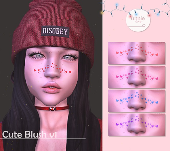 Second Life Marketplace - Unnie - Cute Blush v1 (boxed) PINK