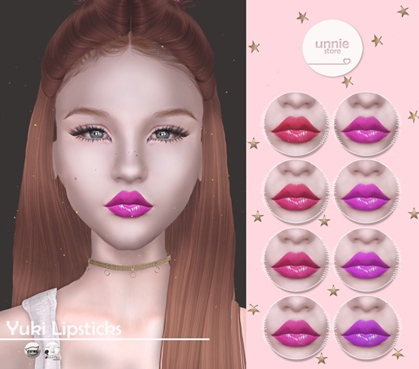 Second Life Marketplace - Unnie - Yuki Lipsticks /purple/(boxed) LELUTKA