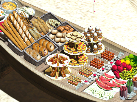 Second Life Marketplace - Food Boat - Ideal party Buffet for Wedding ...
