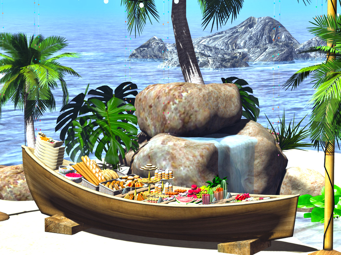 Second Life Marketplace - Food Boat - Ideal party Buffet for Wedding ...