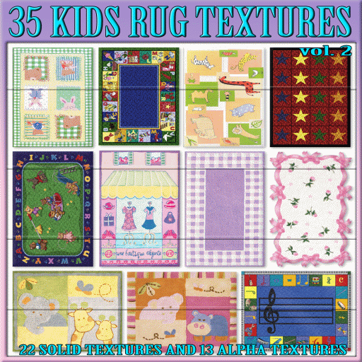 Second Life Marketplace - 35 KIDS RUG TEXTURES_VOL 2 / RUG TEXTURES