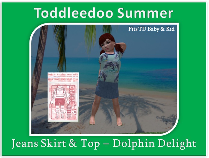 Second Life Marketplace - TD Jeans Skirt - Dolphin Delight
