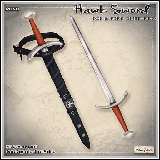 Second Life Marketplace - [V/W] Hawk Sword - ZCS/GM Game of Thrones ...
