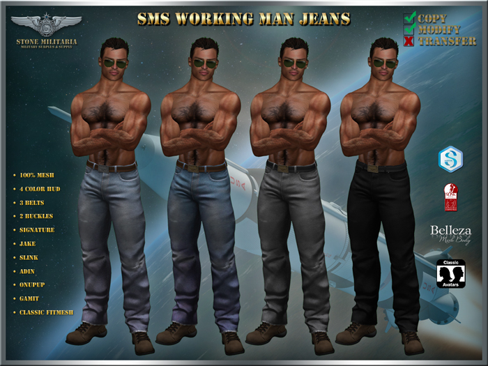 Second Life Marketplace - SMS Working Man Jeans - DEMO