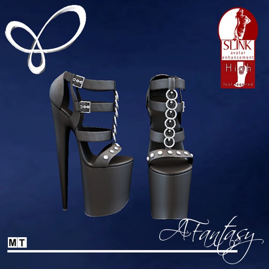 Second Life Marketplace - Afantasy HIGH SLINK Black Leather Platform ...