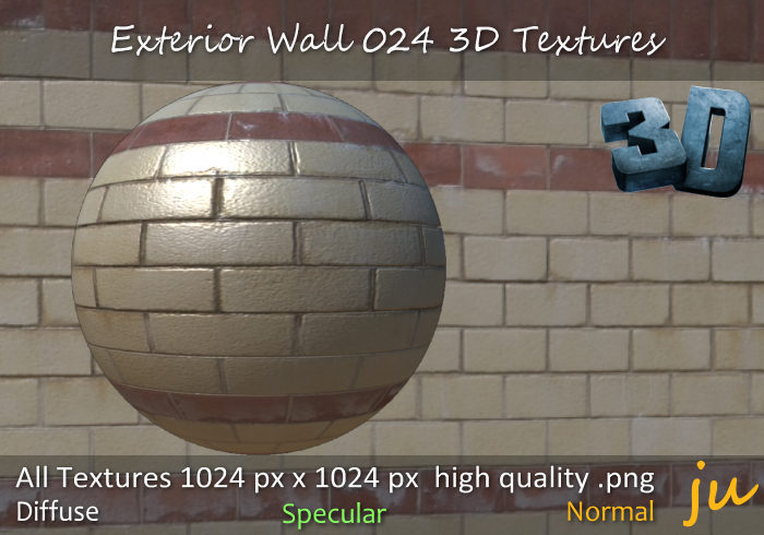 Second Life Marketplace - JU Exterior Wall 024 3D Textures Full Perm