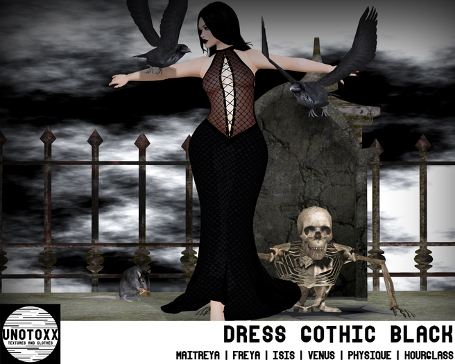 Second Life Marketplace - .::UnoToxx::. Dress Gothic Black