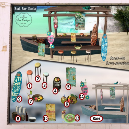 Second Life Marketplace - Bee Designs Boat Bar Gacha 10