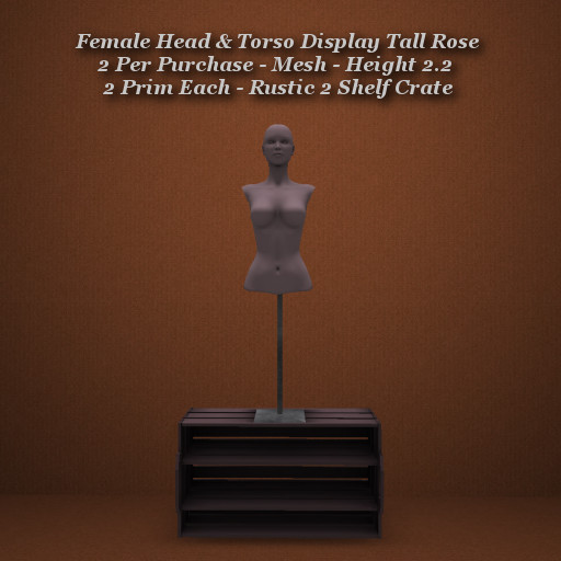 Second Life Marketplace - Female Head & Torso Display Tall Rose