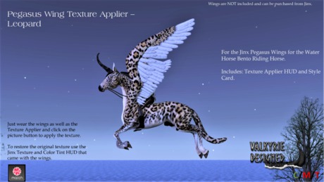 Second Life Marketplace - Valkyrie Designed - Leopard Jinx Pegasus Wings Applier